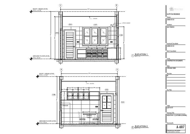 Kitchen Elevations A-607 | PDF