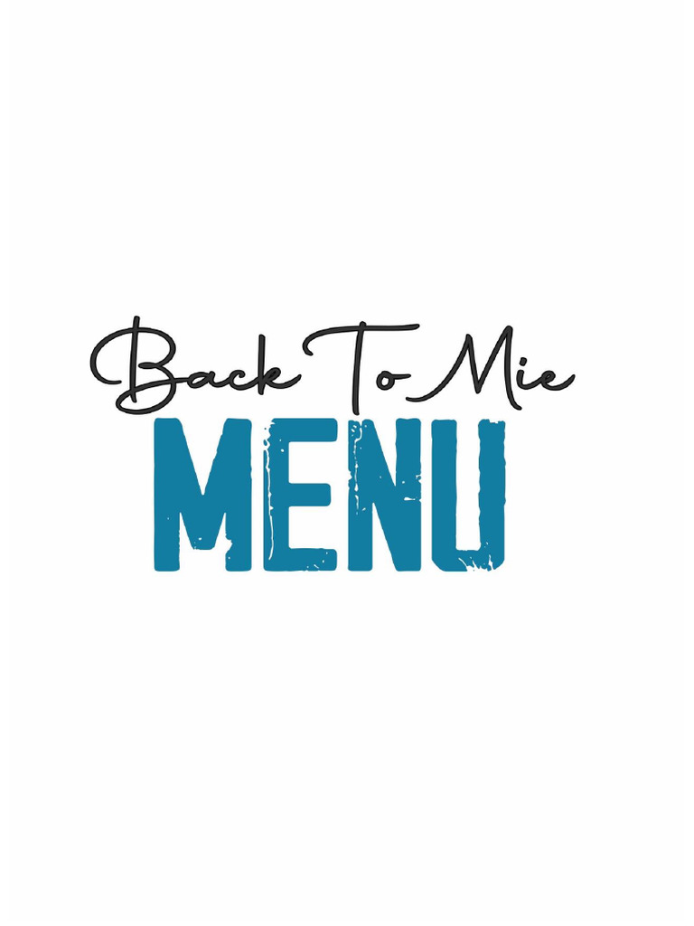 Menu Back To Mie | PDF