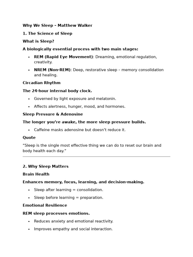 Why We Sleep - Matthew Walker | PDF | Sleep | Sleep Deprivation