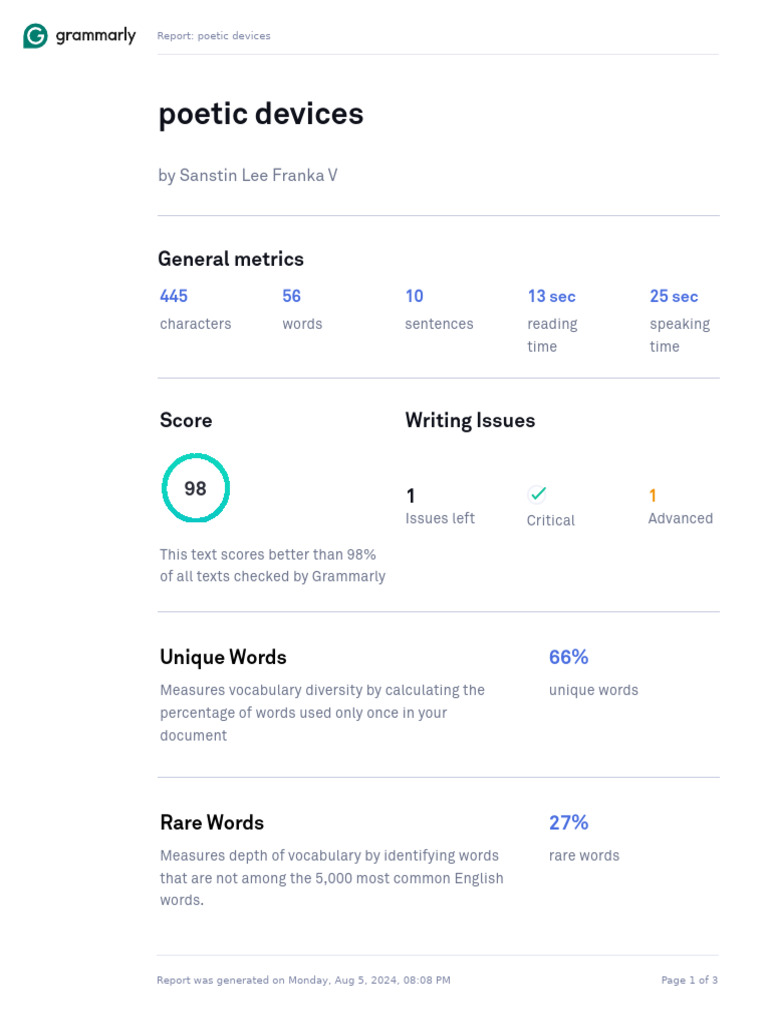 Poetic Devices | PDF