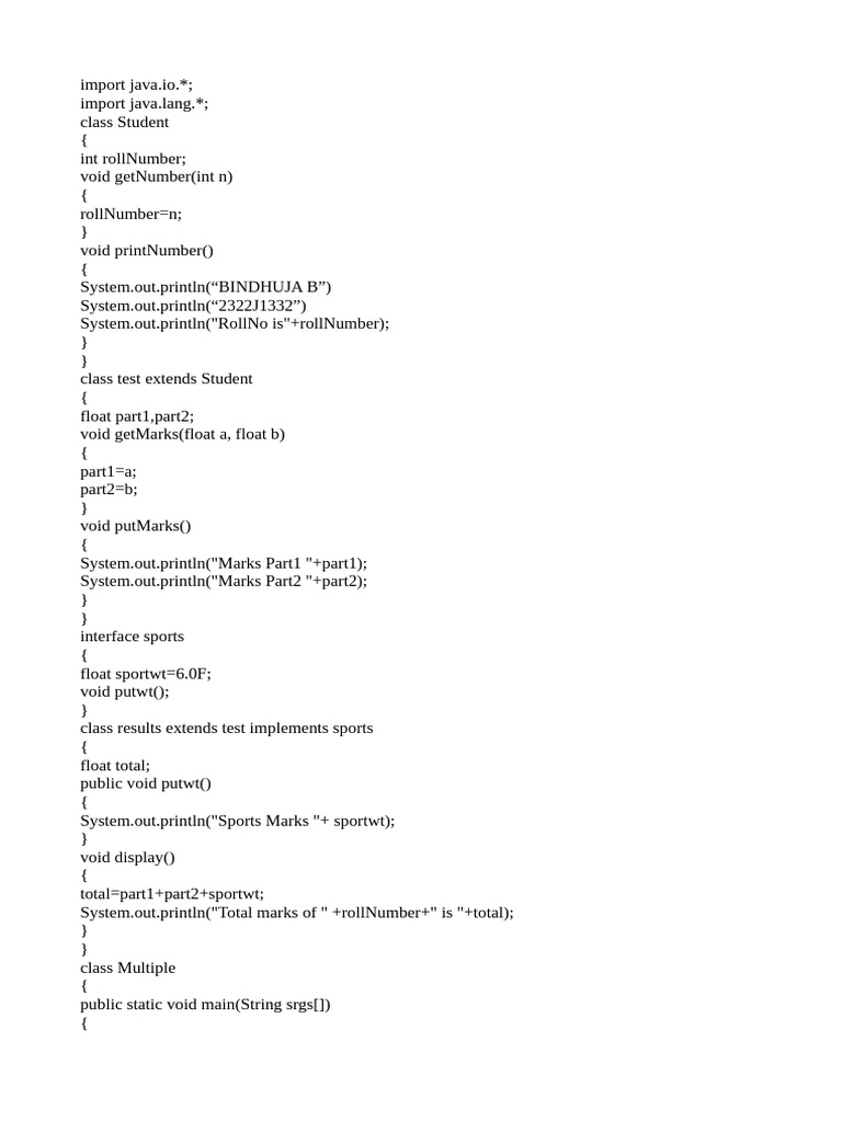 Bindhu Inheritance Java | PDF