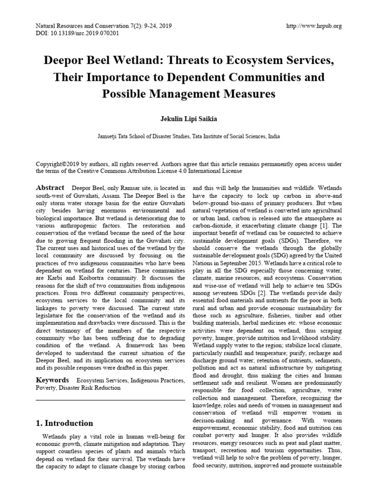 Deepor Beel Wetland: Ecosystem Threats & Management | PDF | Wetland ...