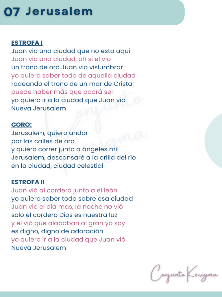 Letra Jerusalem | PDF