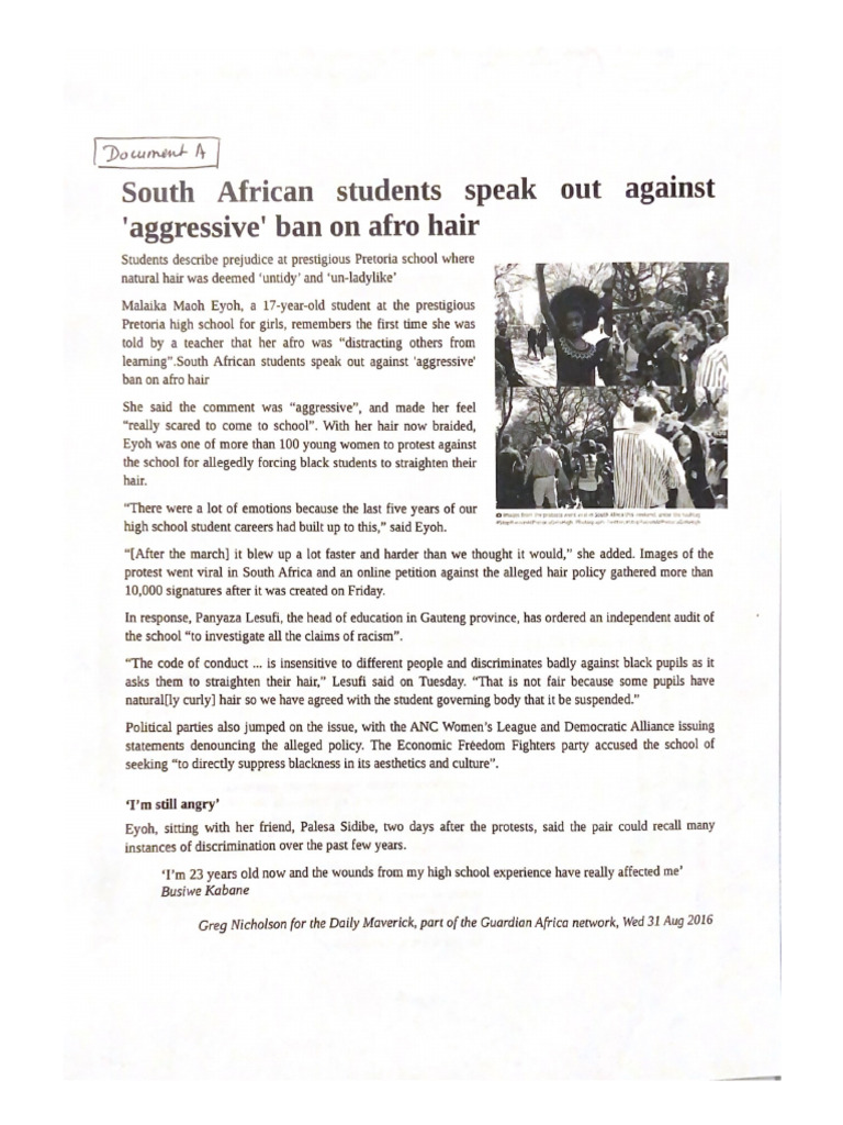South African Students Speak Out Against | PDF