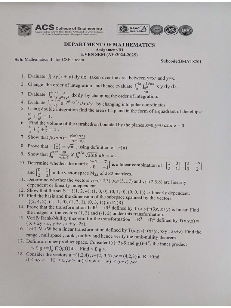 Assignment III For CSE Stream | PDF