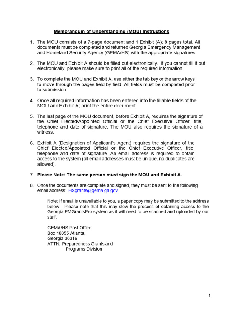 MOU - EM Grants Manager User Access Agreement | PDF | Federal Emergency ...