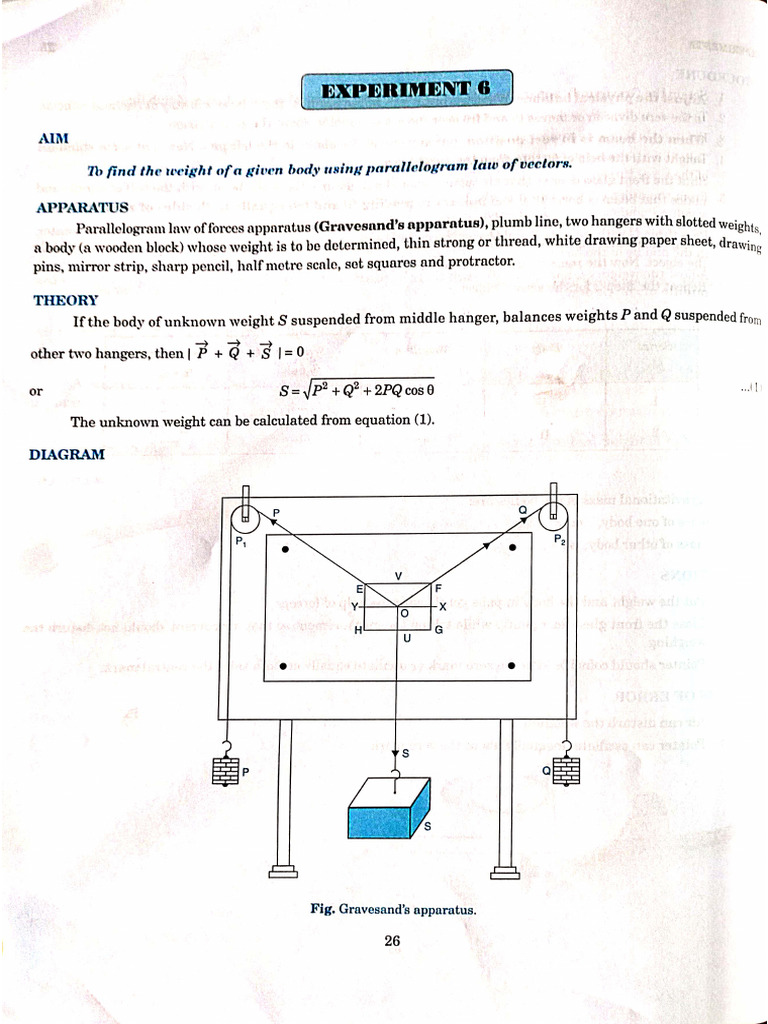 Class 11 Physics Experiment 4 | PDF