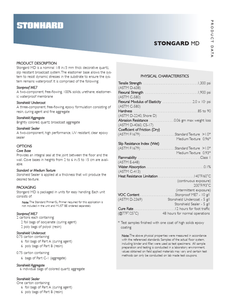 Stongard MD Decorative Quartz System | PDF | Epoxy | Applied And ...