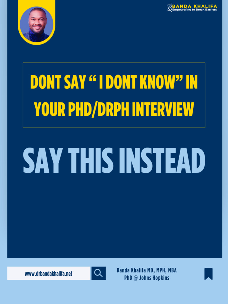PHD Interview Strategies | PDF