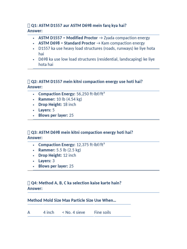 Compaction Testing Overview: ASTM D1557 & D698 | PDF | Soil Science | Soil