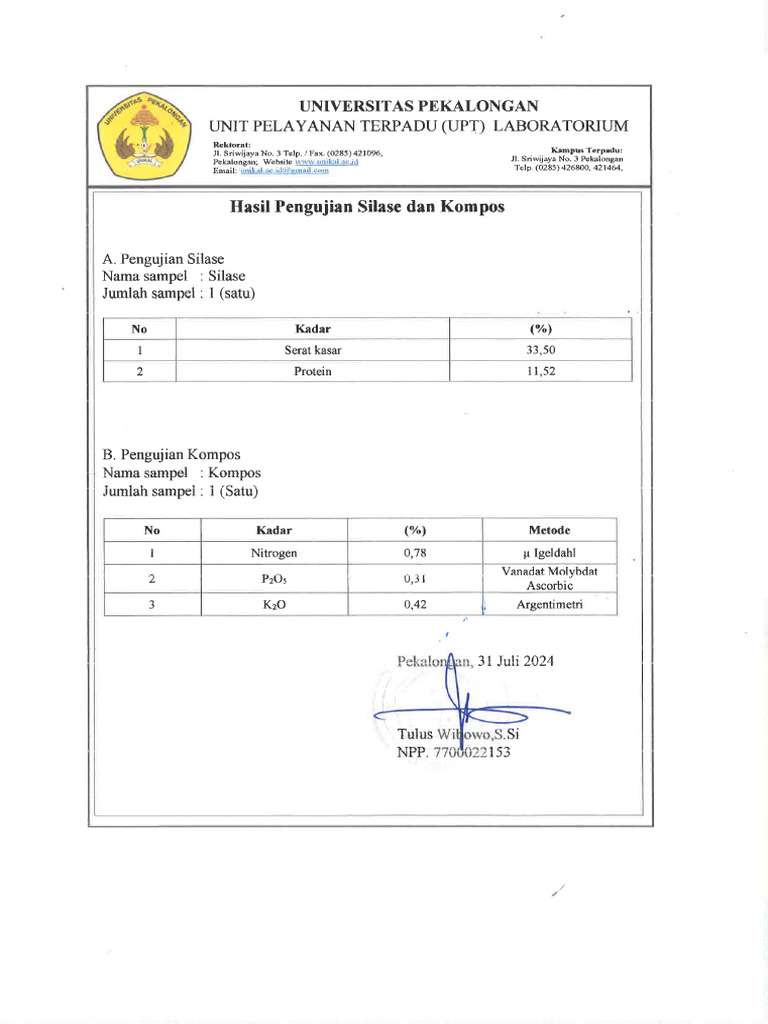 Hasil Uji Lab | PDF