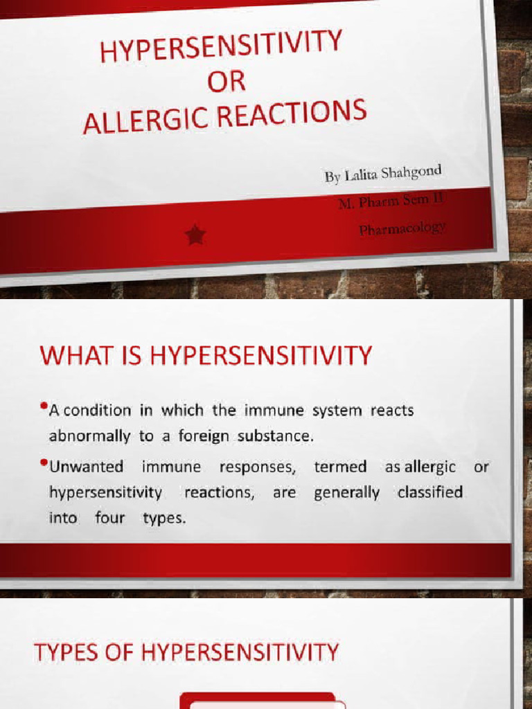 Allergic or Hypersensitivity Reaction | PDF