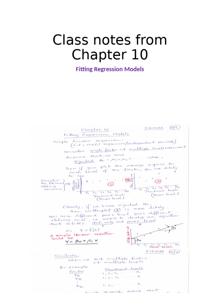 Class Notes From Chapter 10 | PDF