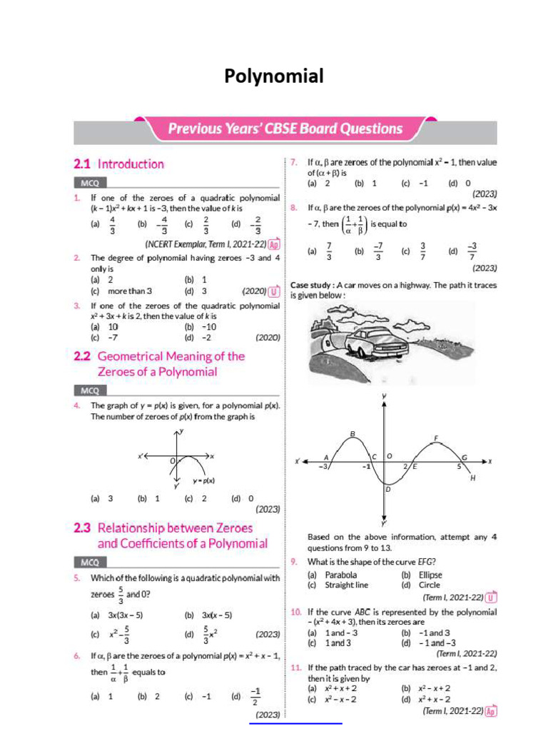 2.polynomial PYQS | PDF