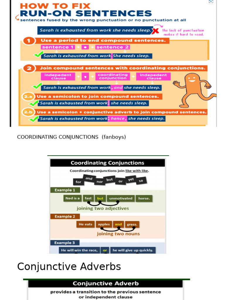Fixing Run-On Sentences. | PDF