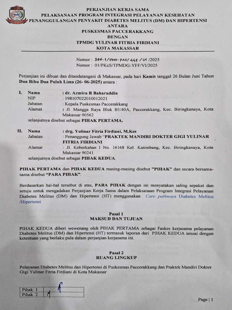 MoU HT, DM | PDF