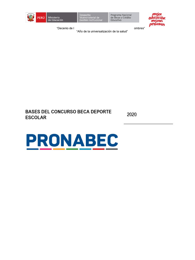 202003-Bases Beca Deporte Escolar 2020 | PDF | Plan de estudios