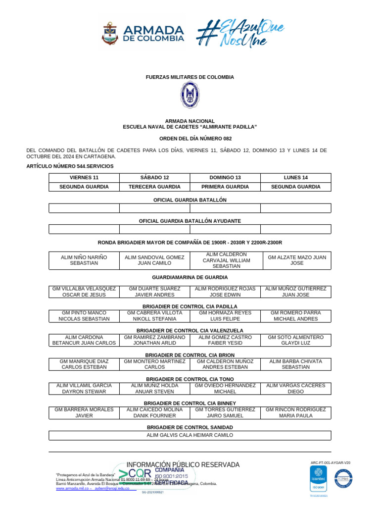 Od 082 | PDF | Unidades militares y formaciones | Militar