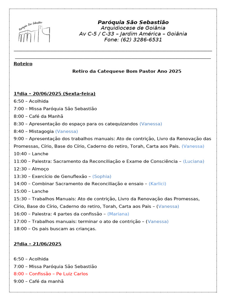 Roteiro Retiro 1 Comunhão 2025 | PDF | Teologia sistemática | Louvor