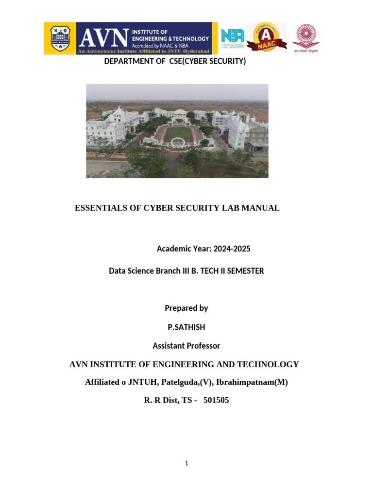 Cyber Security Lab Manual 2024-25 | PDF | Malware | Proxy Server