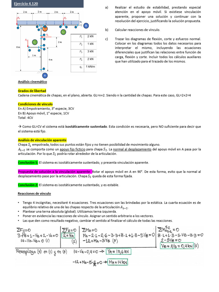 Ejercicios de Diagramas Resueltos - 2 | PDF | Ecuaciones | Mecánica