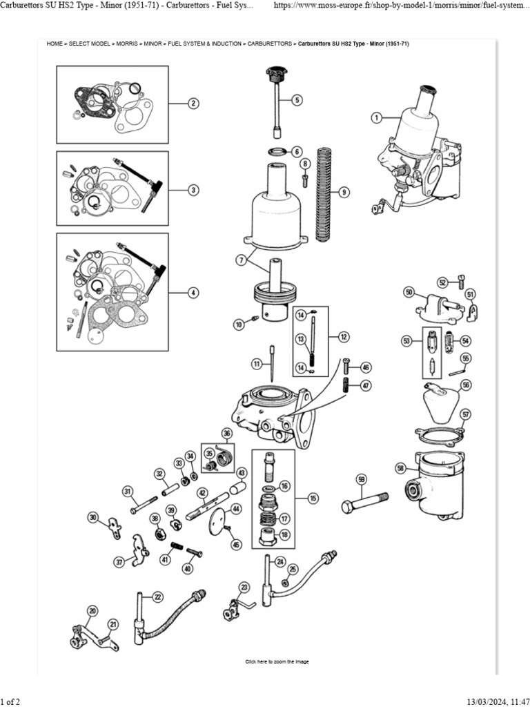 Carburettors SU HS2 Type - Minor (1951-71) - Carburettors - Fuel System ...