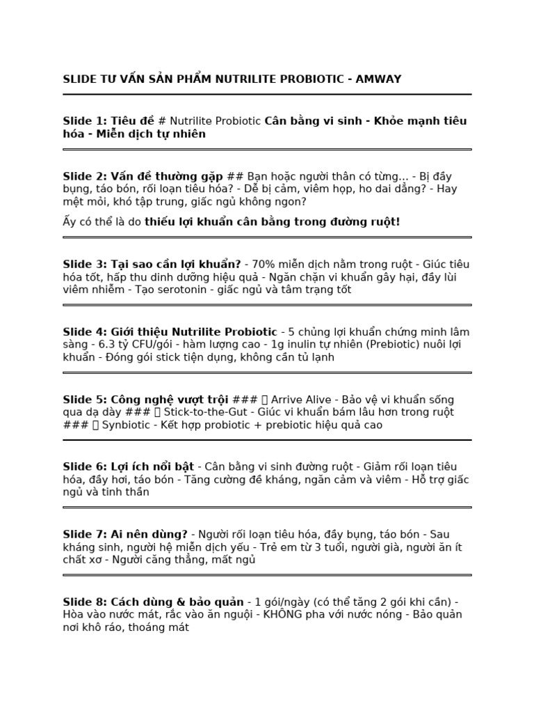 Nutrilite Probiotic Slide | PDF