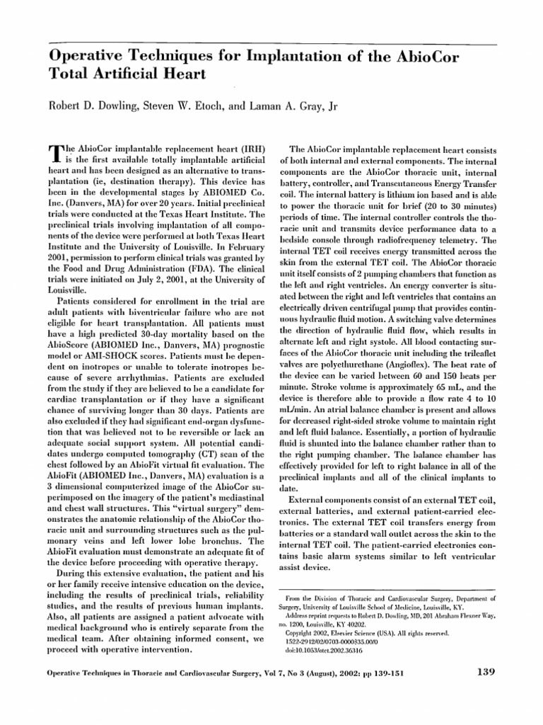ABIOCOR | PDF | Atrium (Heart) | Aorta