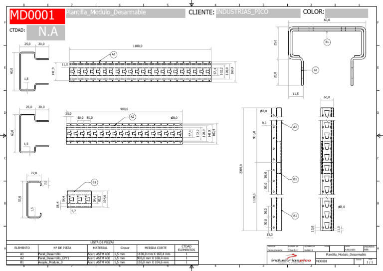 PLANOS Paral Modulo Desarmable | PDF