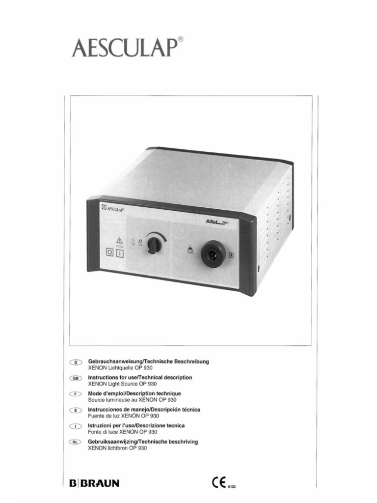 Aesculap Light Source OP 930 - User Manual | PDF