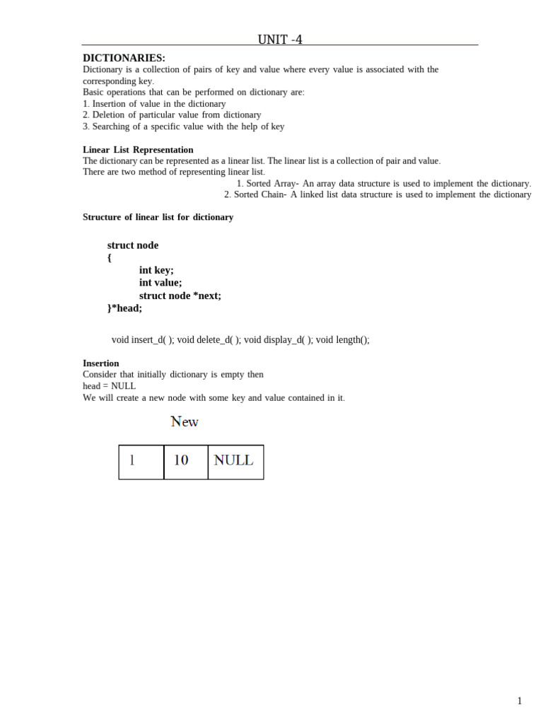 Unit-4 Dictionaries and Sorting | PDF | Computer Data | Algorithms