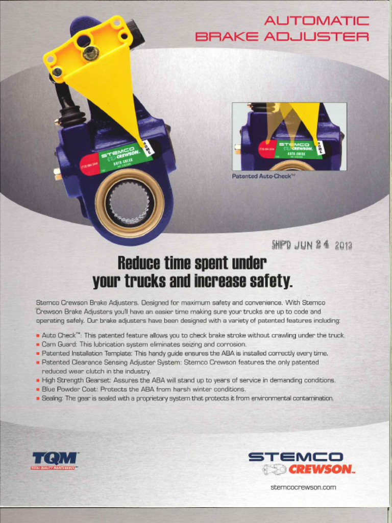 Stemco Crewson Slack Adjuster Brochure | PDF