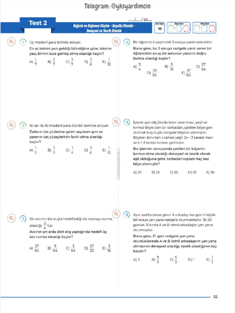 Sınav Yayınları - AYT Matematik - Soru Bankası-54-55 | PDF