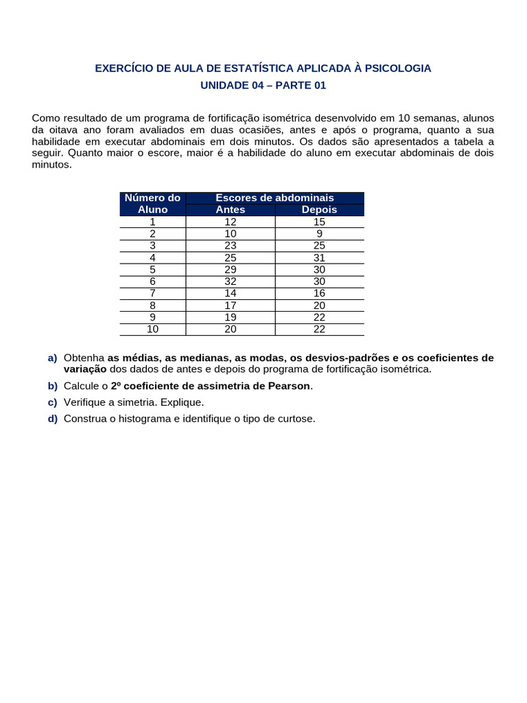 Exercicio Aula Unidade 04 Parte 01 | PDF