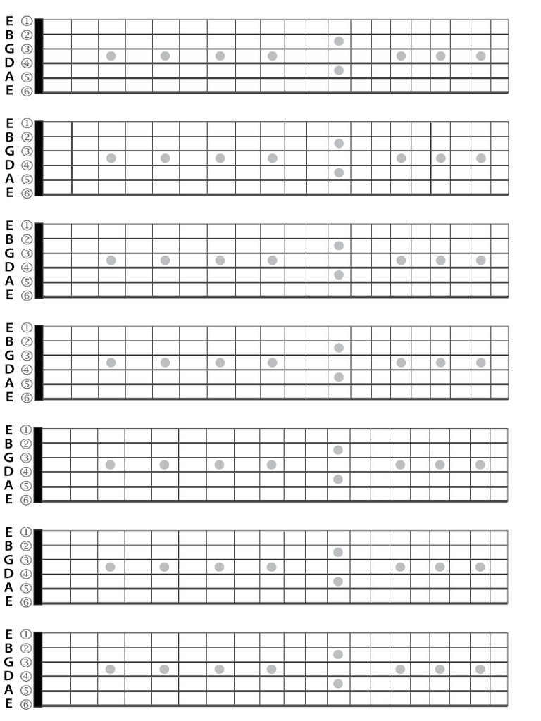 Blank Guitar Neck Fretboard A4 Paper Full Bleed | PDF