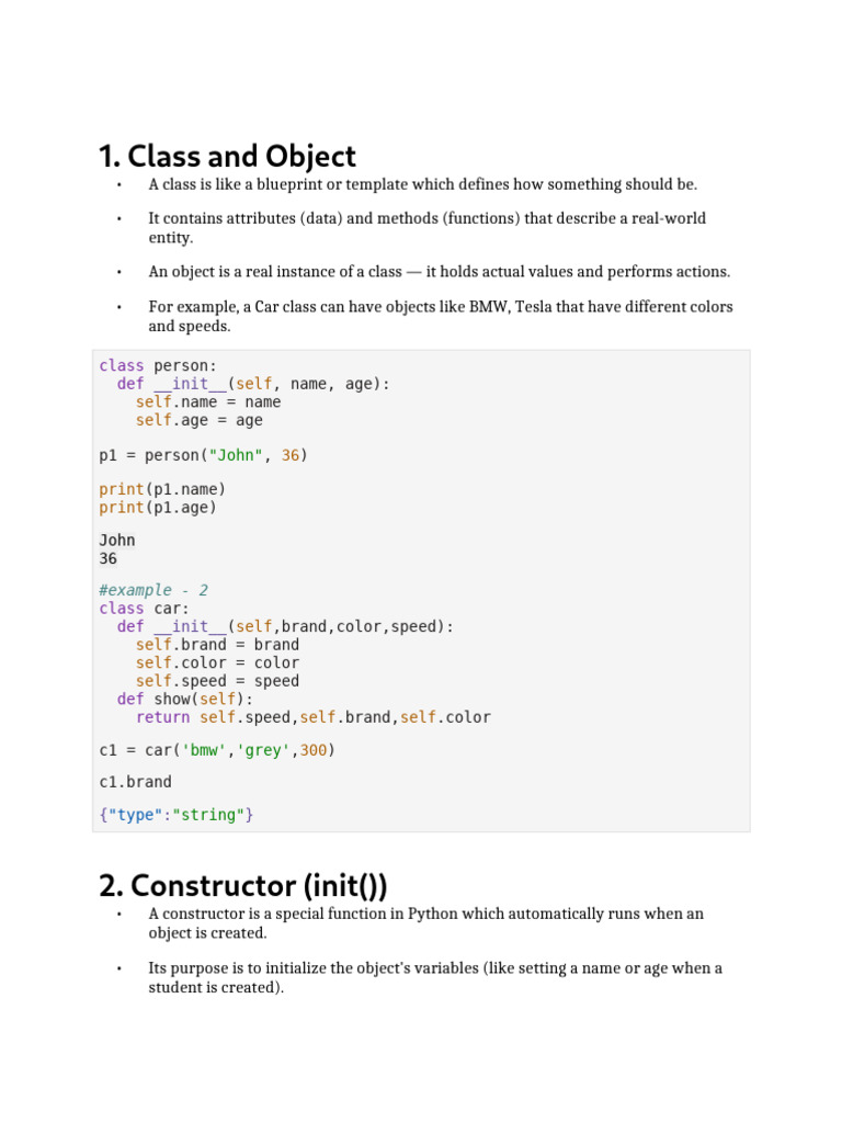 Python Oops by Rohit Verma Ai Engineer | PDF | Constructor (Object ...
