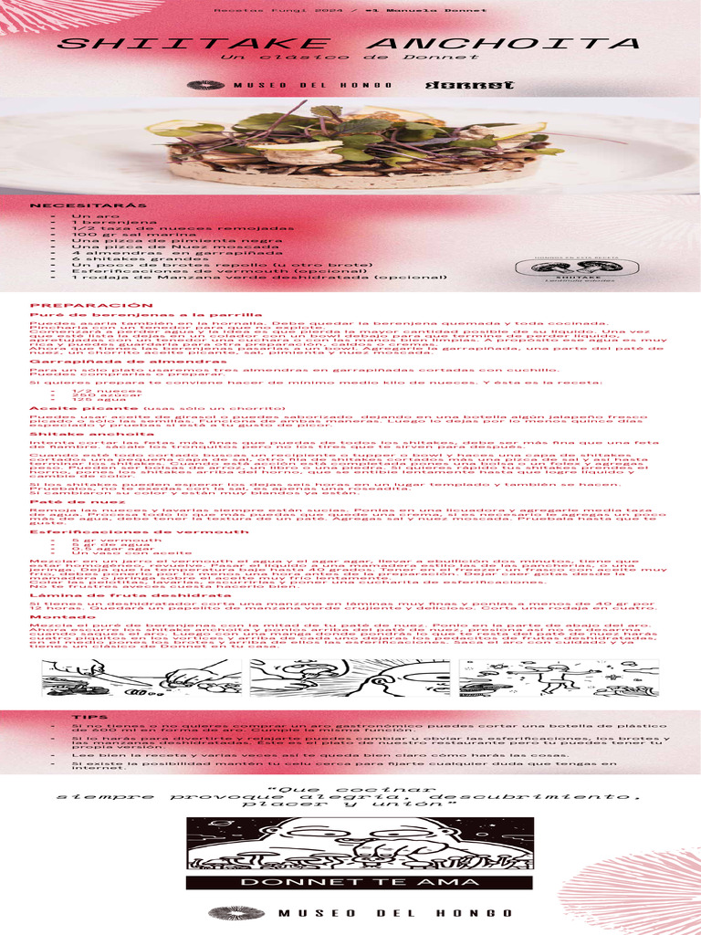 Receta Shiitake Anchoita Donnet | PDF | Alimentos | Cocina