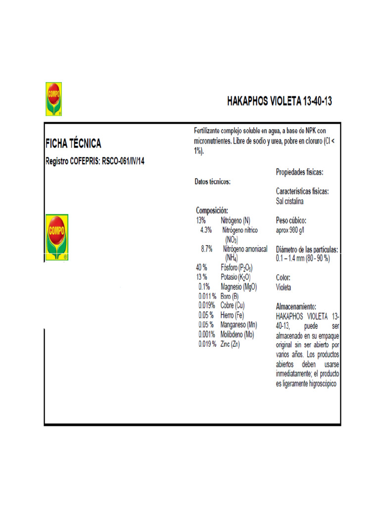 Hakaphos Violeta | PDF