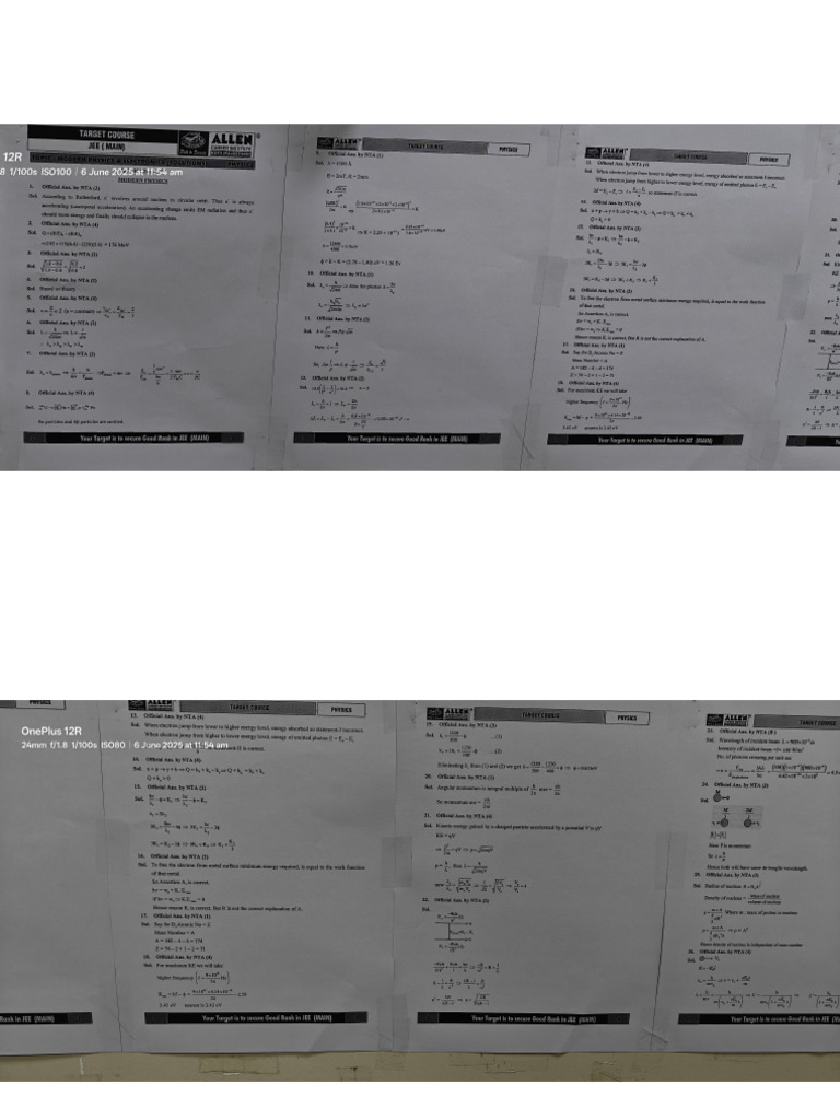 Modern Physics Pyq Solution | PDF