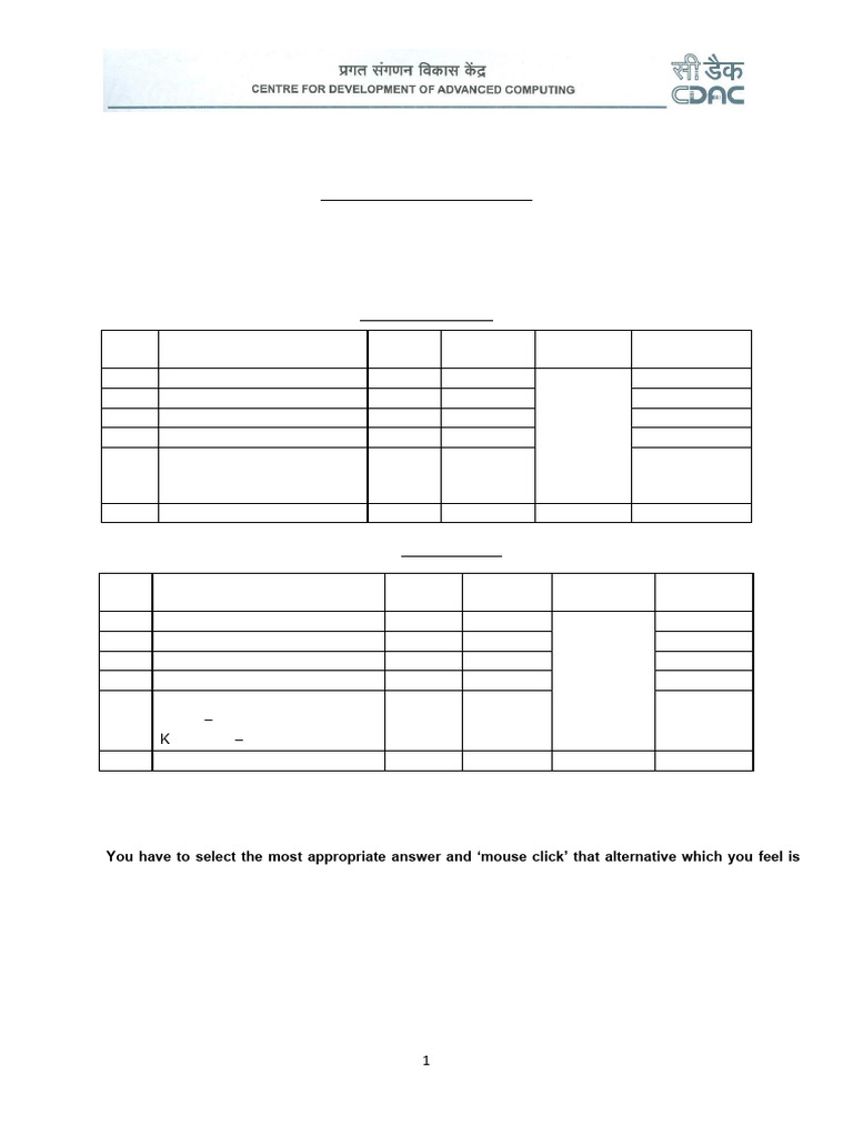 CDAC Information Handouts English | PDF | Identity Document | Multiple Choice