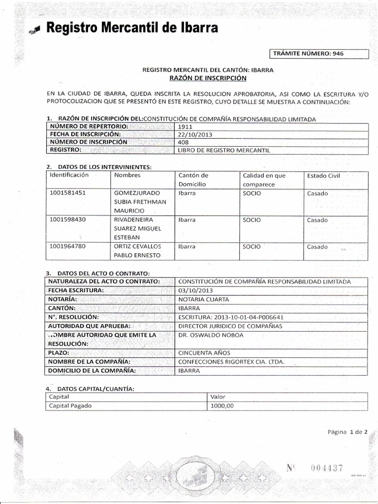 Registro Mercantil | PDF
