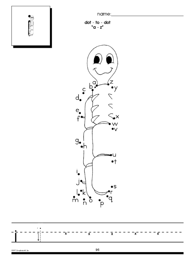 Zoo phonics a z Dot To Dot Worksheets หน้า 10 | PDF