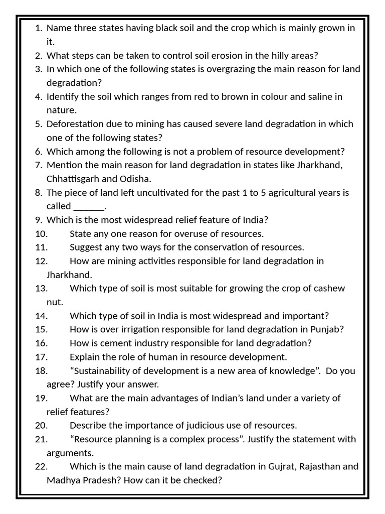 Resources and Development | PDF | Soil | Environmental Degradation