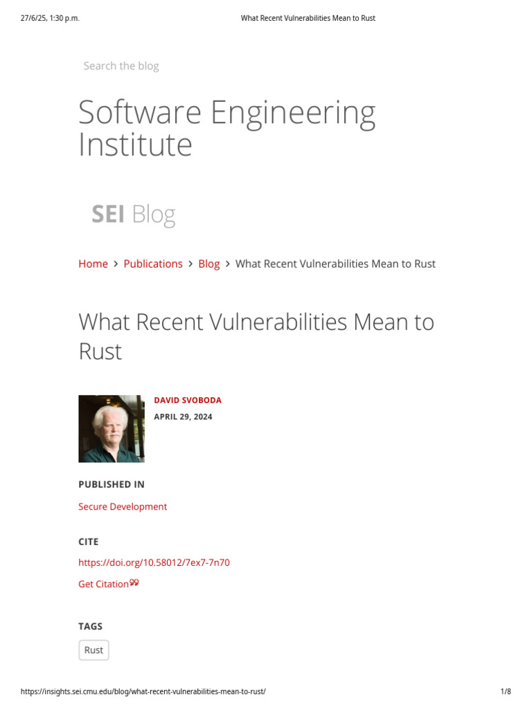 What Recent Vulnerabilities Mean To Rust | PDF | Java (Programming Language) | Command Line ...