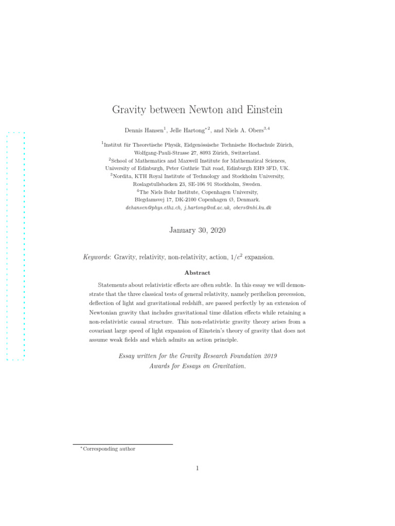 Gravity Between Newton and Einstein | PDF | General Relativity | Special Relativity