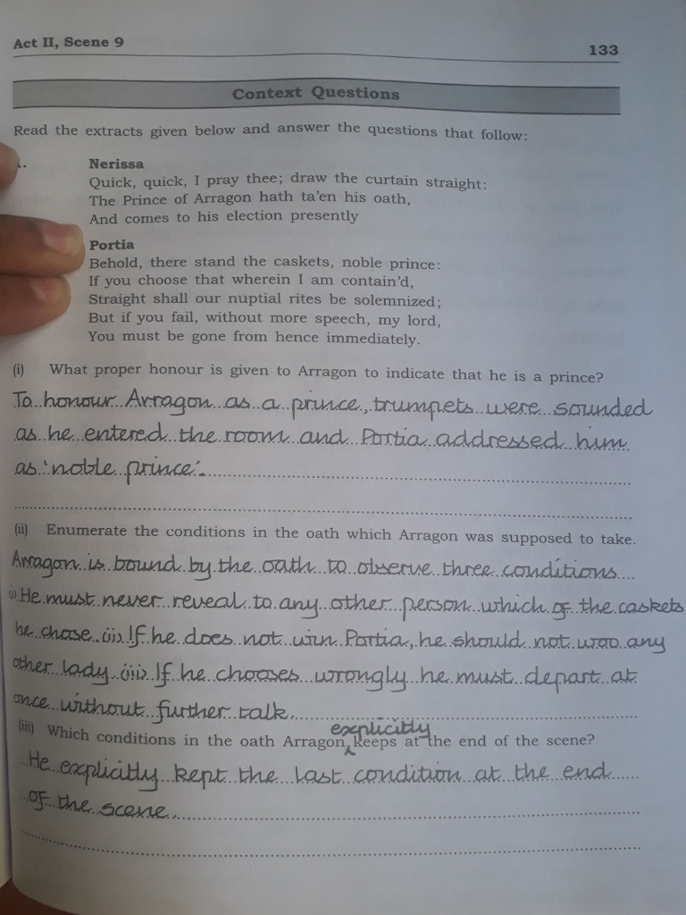 MOV Act II SC 9 Notes | PDF
