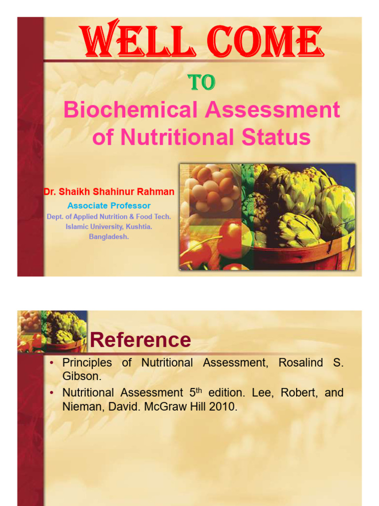 Biochemical Assessment For Nutritional Status | PDF | Medical ...