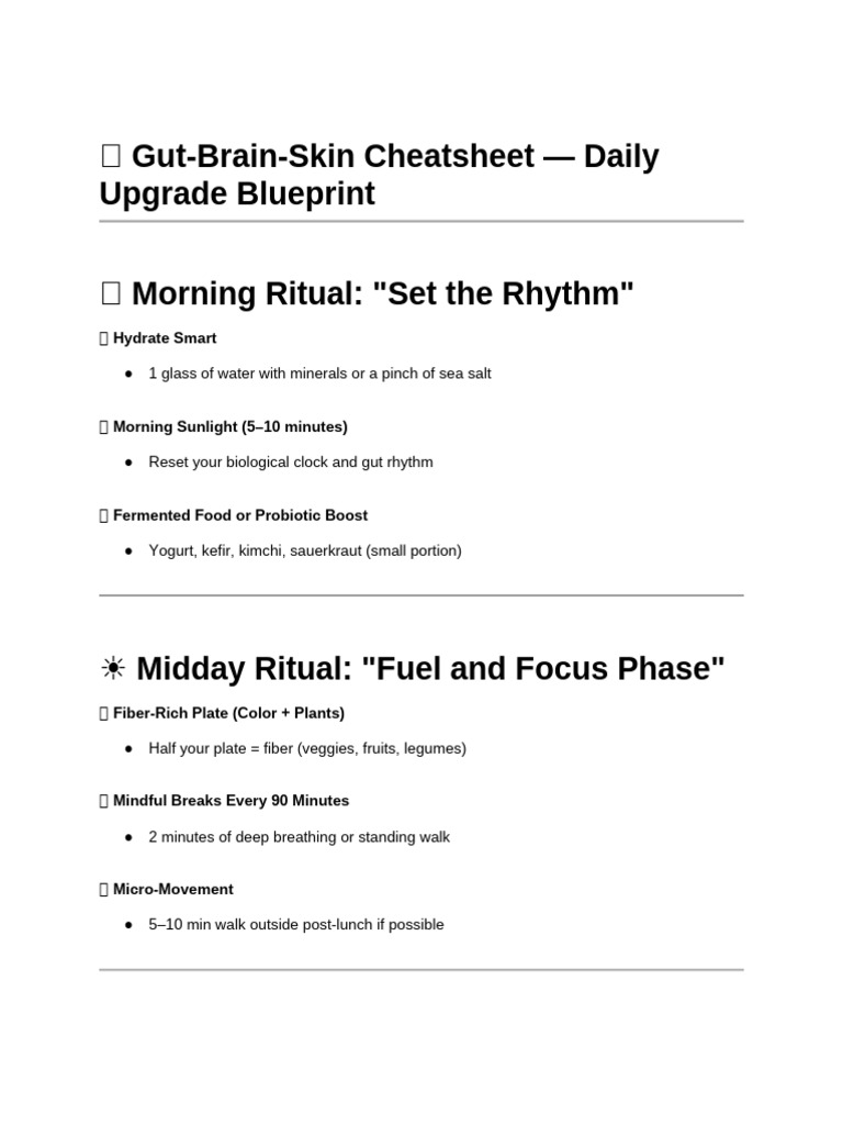 The Gut - Brain Cheatsheet | PDF