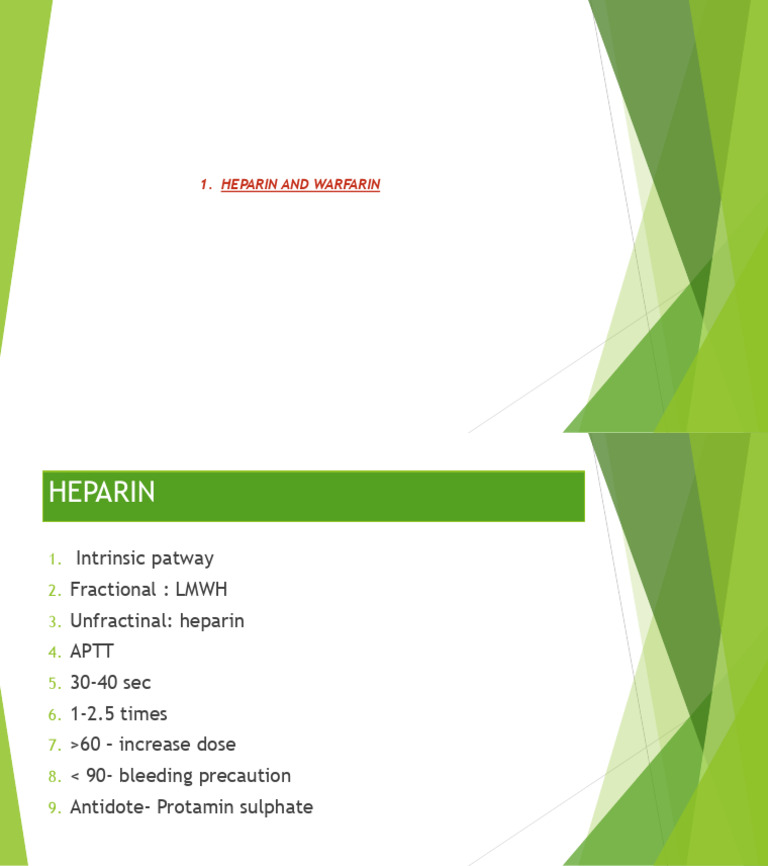 Heparin and Warfarin | PDF