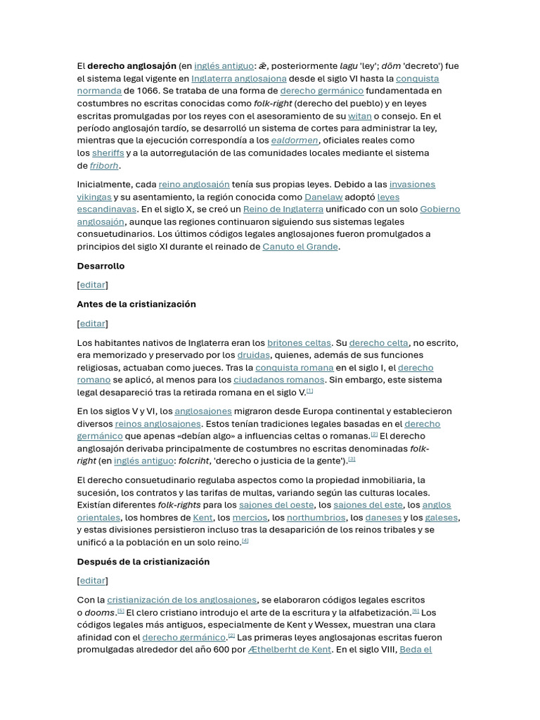 Derecho anglosajón: historia y características | PDF | Anglosajones ...